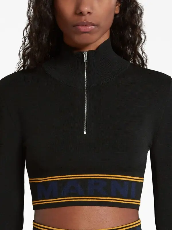 Marni Logo Cropped Jumper