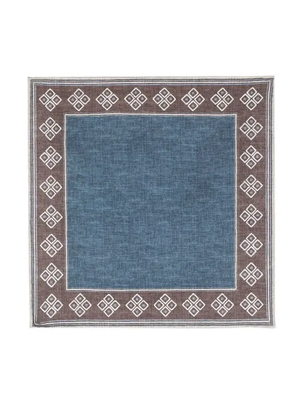 Brunello Cucinelli Silk Mix-print Scarf - Blue