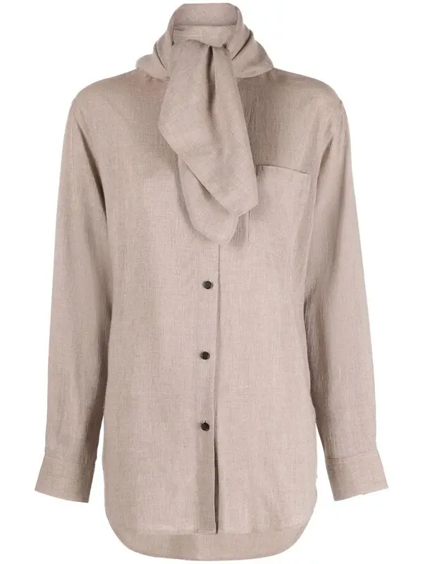 TOTEME Scarf-collar Button-down Shirt