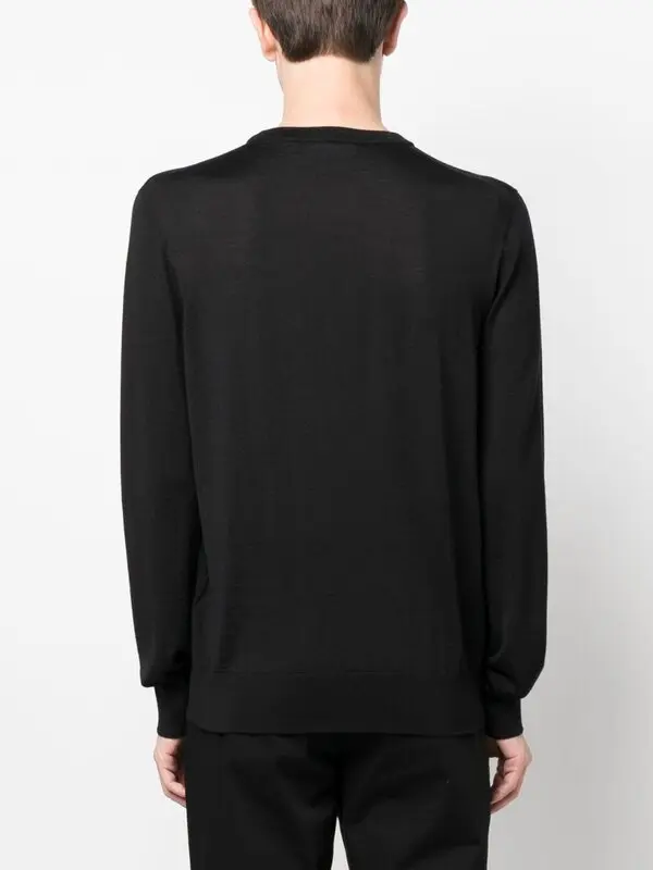 Versace Embroidered Wool-blend Jumper - Black
