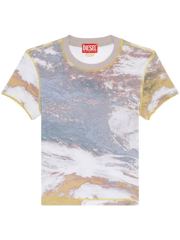 DIESEL® T-skinzy-lace Ribbed T-shirt - Blue
