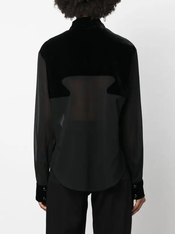 TOM FORD Panelled Buttoned Shirt - Black