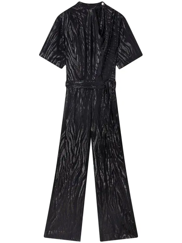 Stella McCartney Woodgrain Lurex Wide Leg Jumpsuit