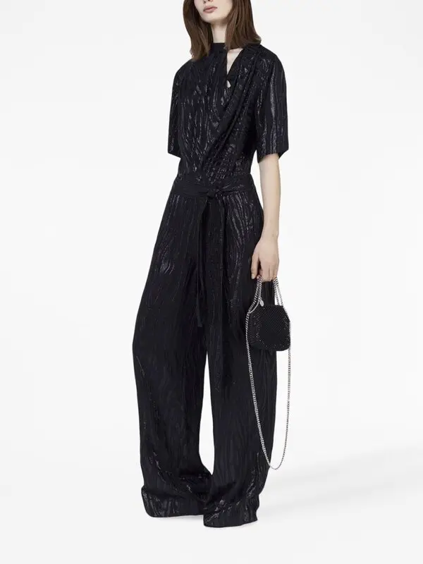 Stella McCartney Woodgrain Lurex Wide Leg Jumpsuit