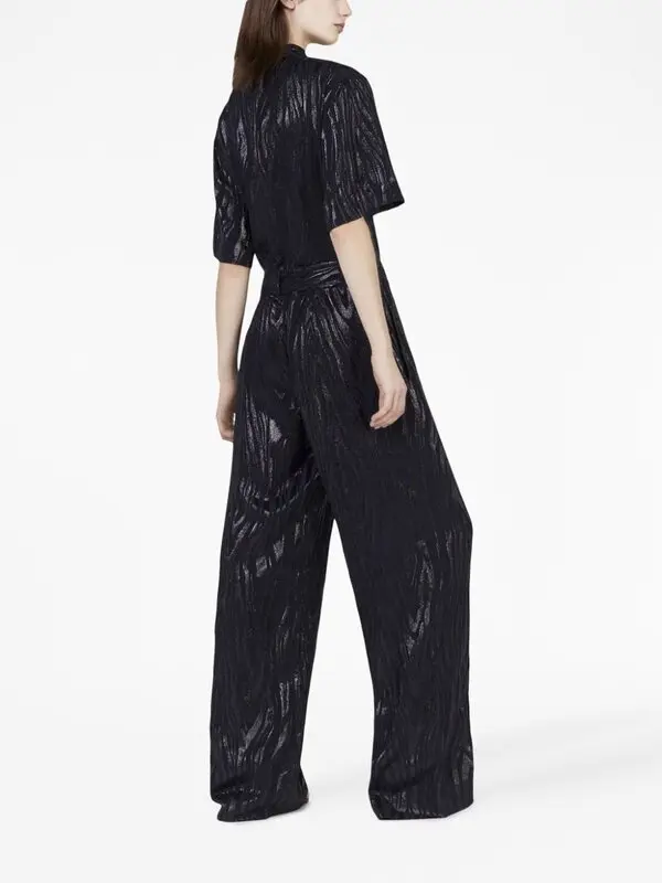 Stella McCartney Woodgrain Lurex Wide Leg Jumpsuit