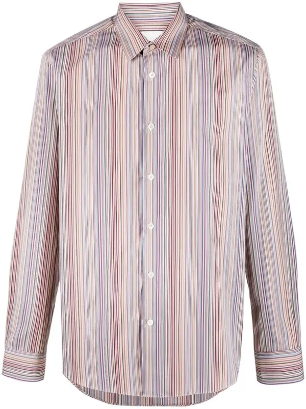 Paul Smith Striped Pointed-collar Cotton Shirt