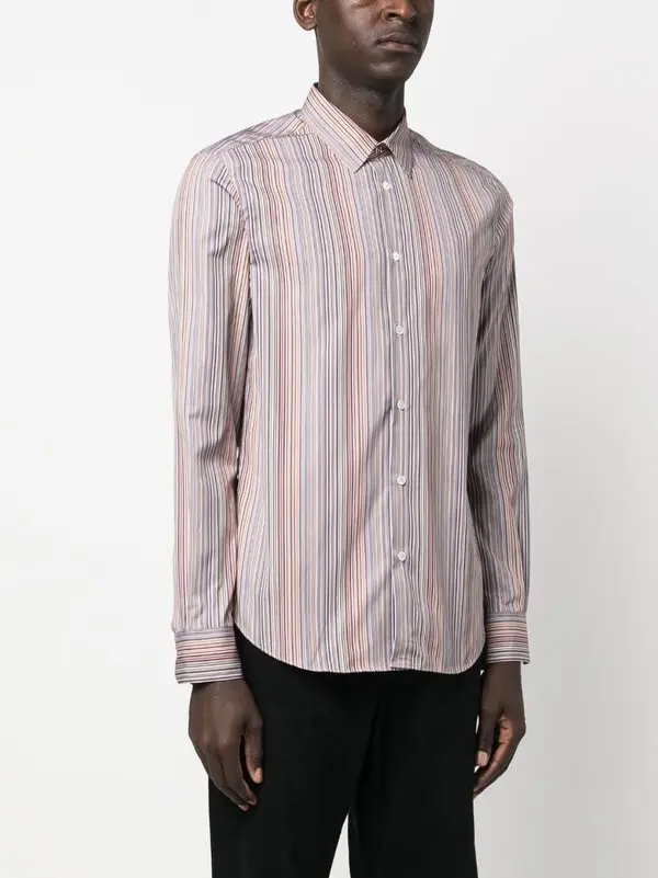 Paul Smith Striped Pointed-collar Cotton Shirt