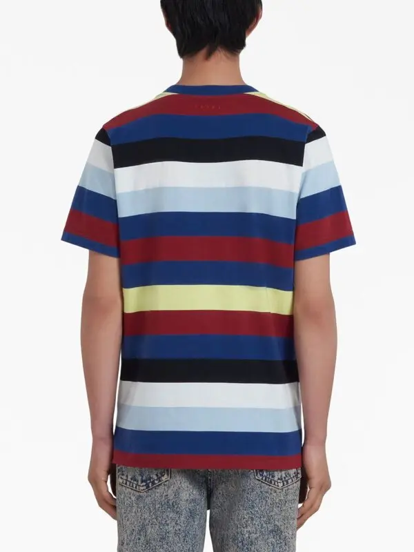 Marni Striped Cotton T-shirt - Blue