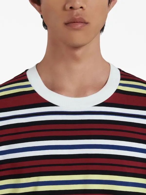 Marni Striped Cotton T-shirt - Blue