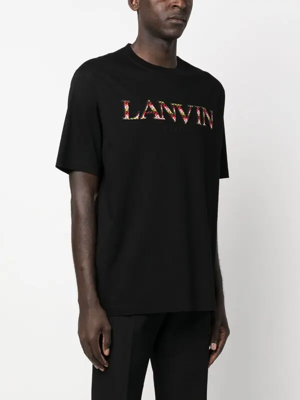 LANVIN Curb Logo-embroidered Cotton T-shirt - Black