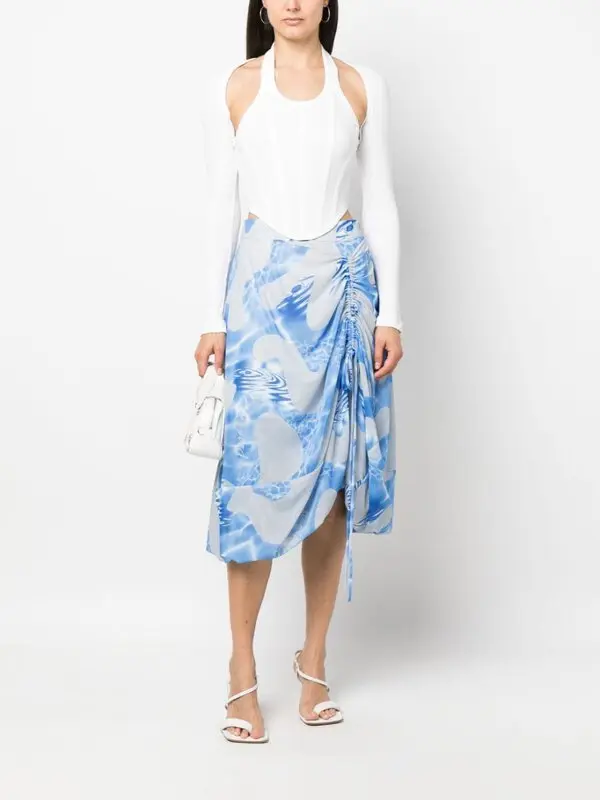 PERKS AND MINI Lily Pads Ruched Midi Skirt