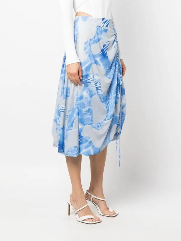 PERKS AND MINI Lily Pads Ruched Midi Skirt