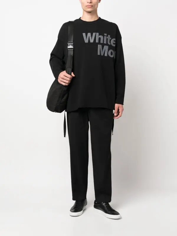 WHITE MOUNTAINEERING Cotton Sweatshirt With Draped Strap Detailing
