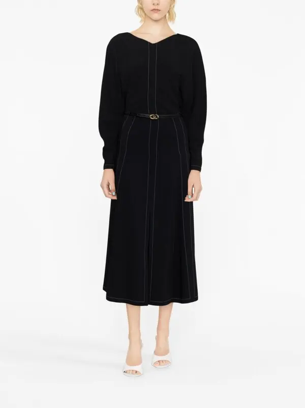 Stella McCartney Stitched V-neck Blouse - Black