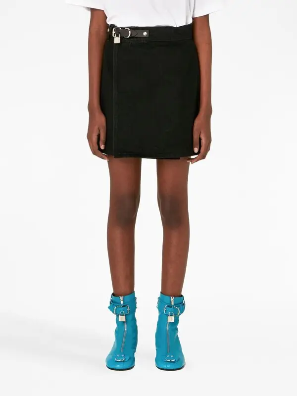 JW Anderson Padlock-detail Belted Skirt - Black
