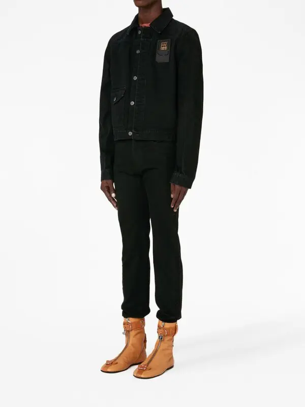 JW Anderson Sim Card Cotton Trucker Jacket - Black