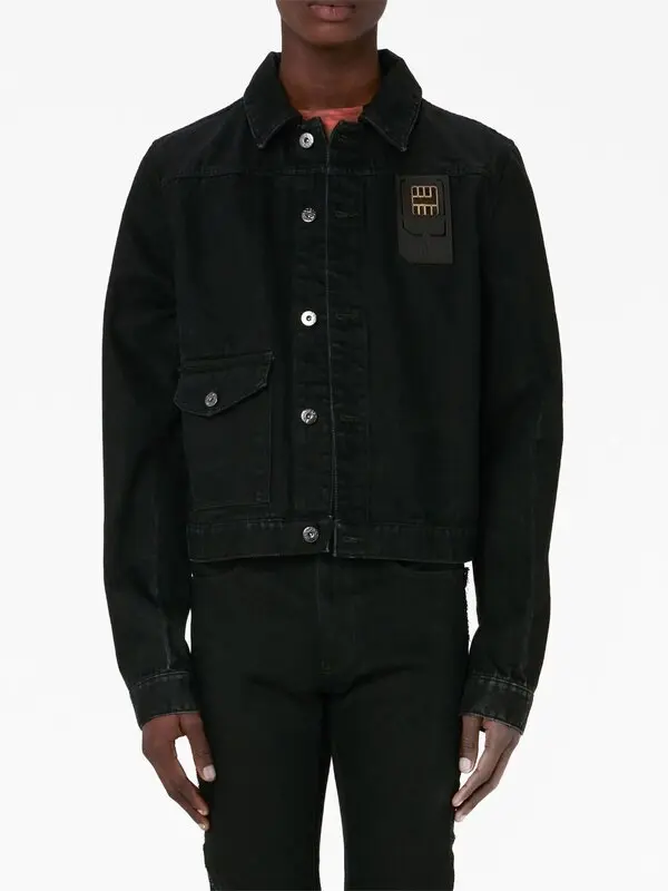 JW Anderson Sim Card Cotton Trucker Jacket - Black