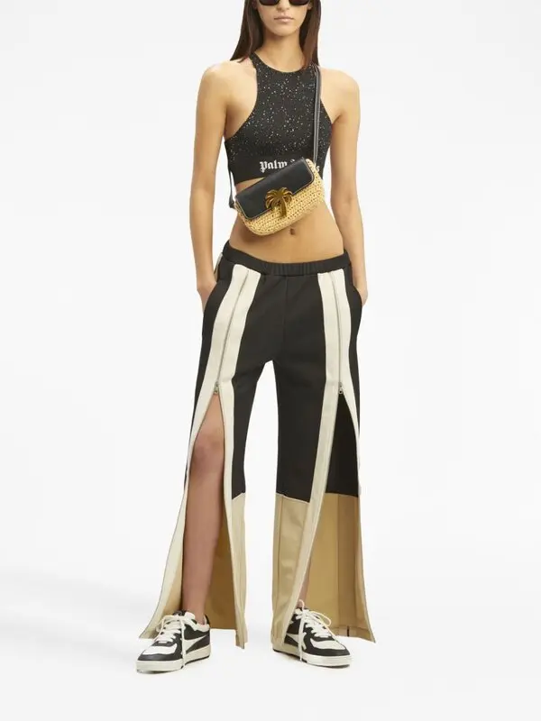 Palm Angels Zip-detailed Striped Trousers