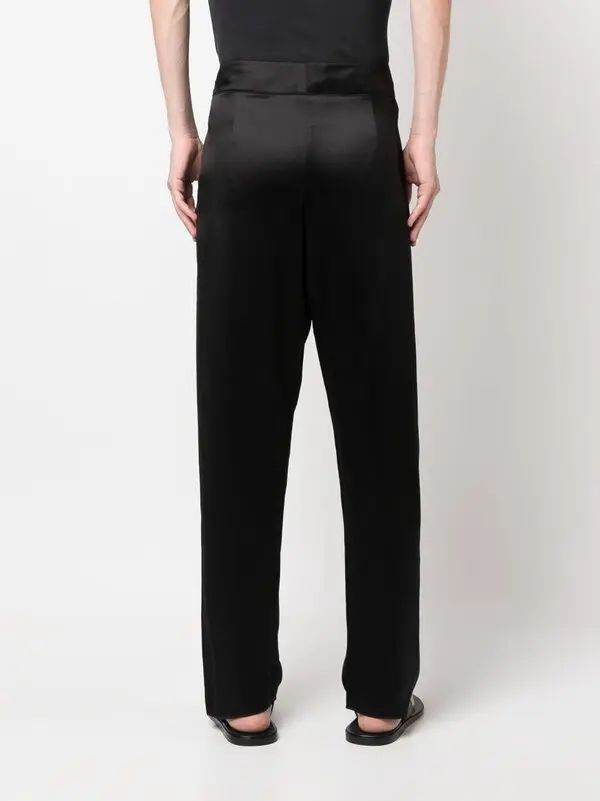 Saint Laurent Buttoned Tapered Trousers - Black
