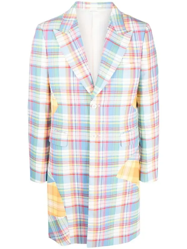 Comme Des Garçons Plaid Patchwork Coat