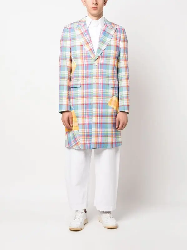 Comme Des Garçons Plaid Patchwork Coat