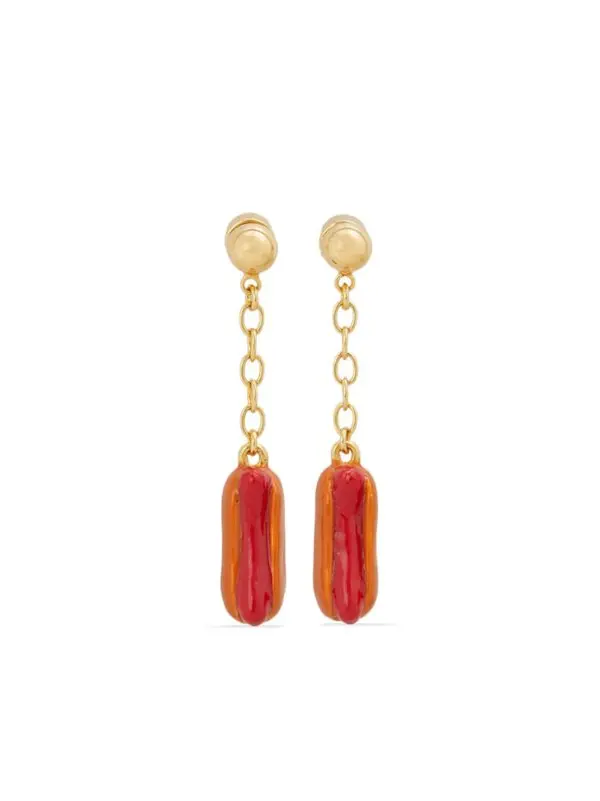 Marni Hot Dog-motif Drop Earrings - Orange
