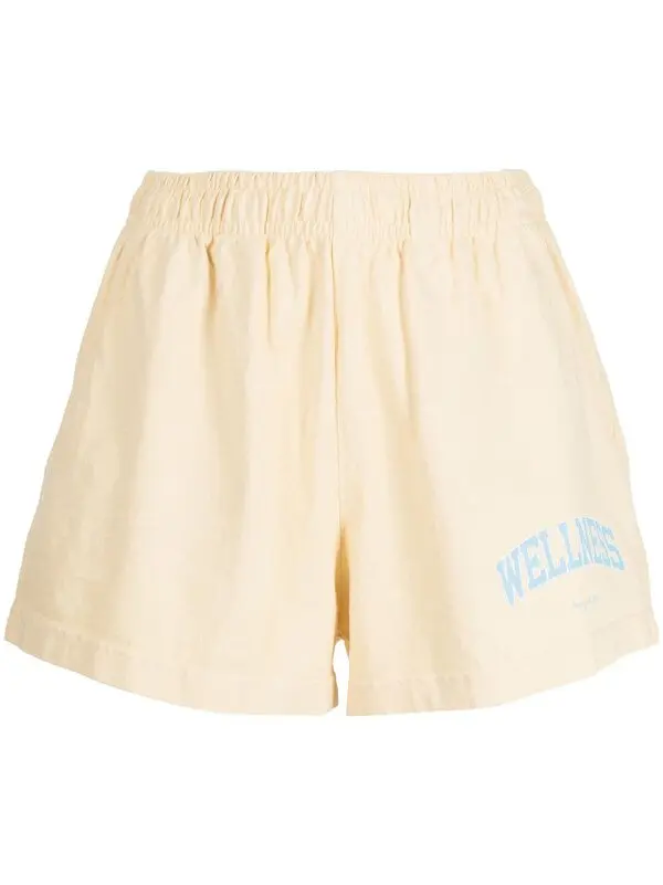SPORTY & RICH Wellness-print Cotton Shorts