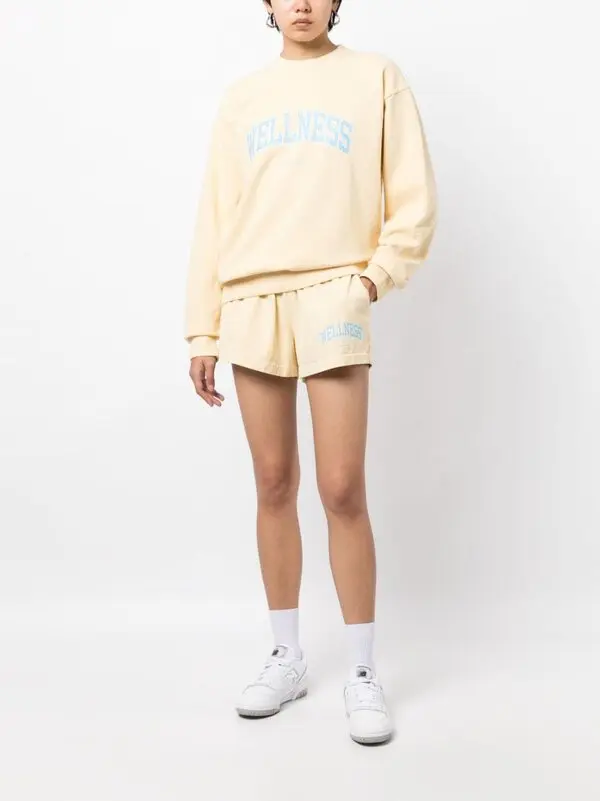 SPORTY & RICH Wellness-print Cotton Shorts