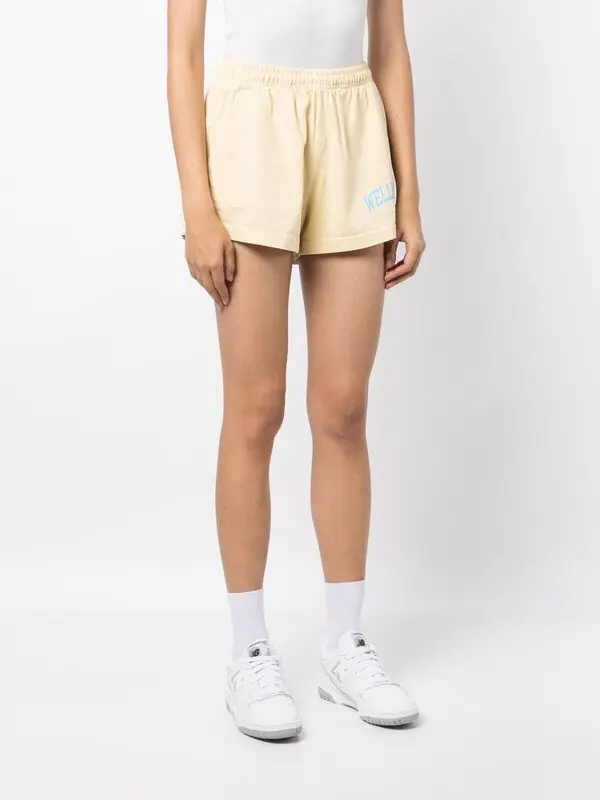SPORTY & RICH Wellness-print Cotton Shorts
