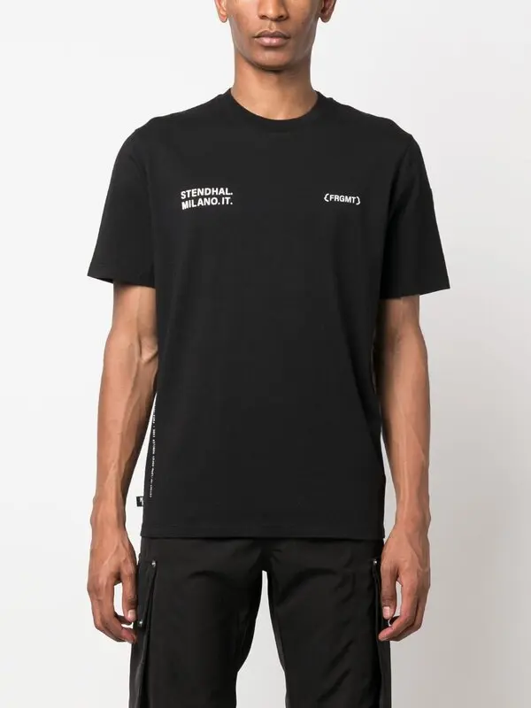 Moncler X Fragment Logo-Print Cotton T-Shirt - Black | Editorialist