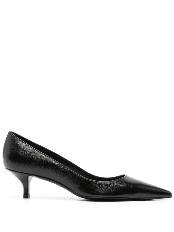 STUART WEITZMAN Kitten Heel Leather Pumps - Black