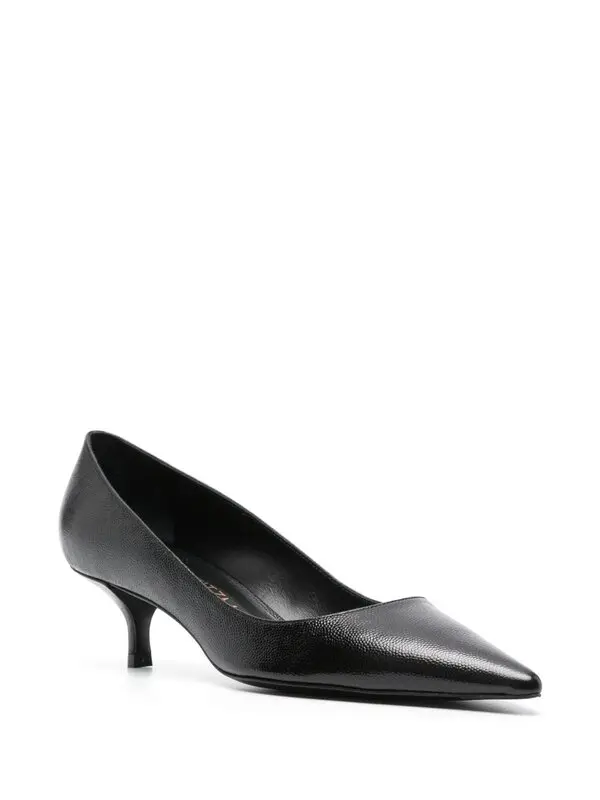 STUART WEITZMAN Kitten Heel Leather Pumps - Black