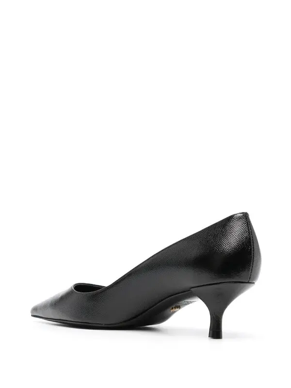STUART WEITZMAN Kitten Heel Leather Pumps - Black