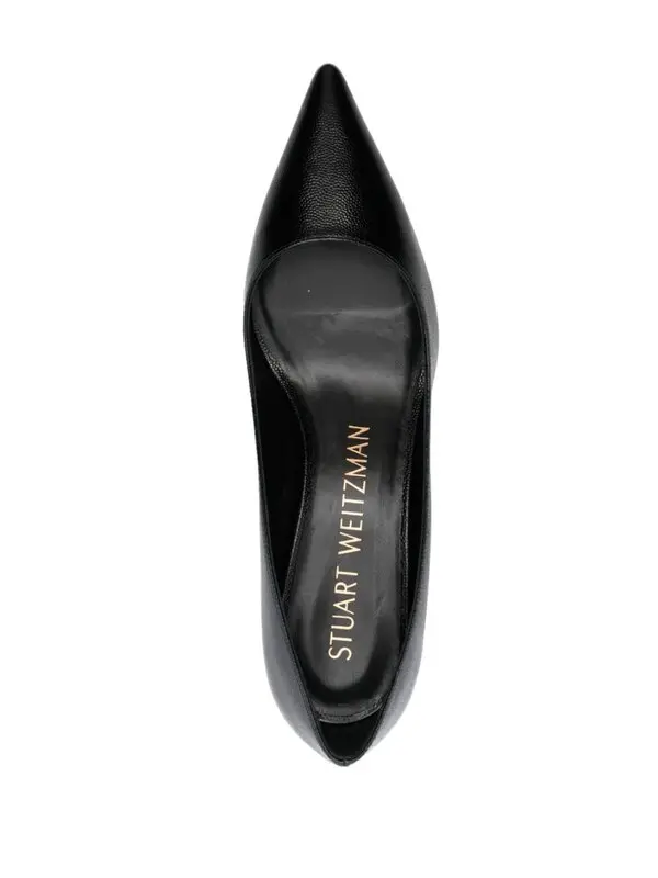 STUART WEITZMAN Kitten Heel Leather Pumps - Black
