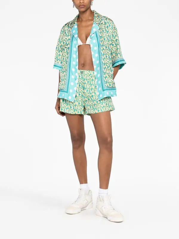 Versace Allover Silk Shorts