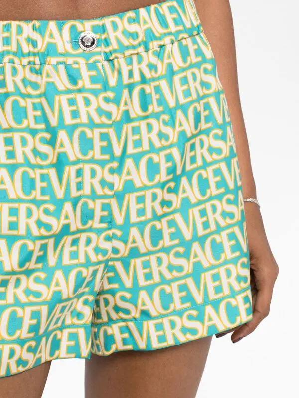 Versace Allover Silk Shorts