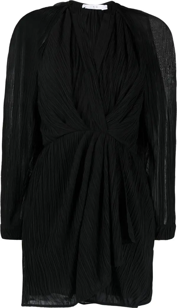 IRO PARIS Semi-sheer Draped Minidress