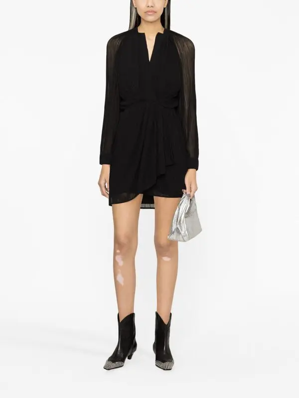 IRO PARIS Semi-sheer Draped Minidress