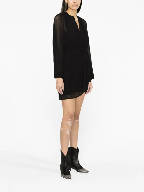 IRO PARIS Semi-sheer Draped Minidress