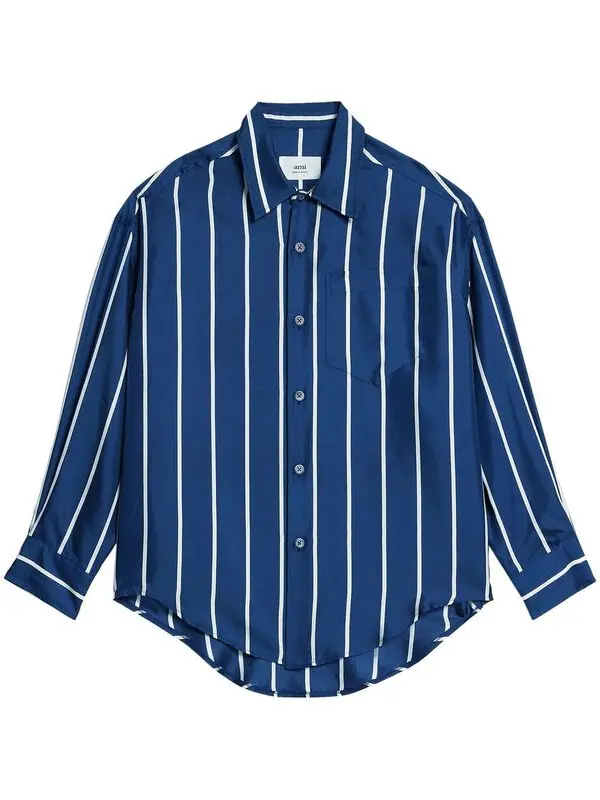 AMI Paris Striped Button-up Shirt