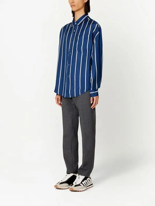 AMI Paris Striped Button-up Shirt
