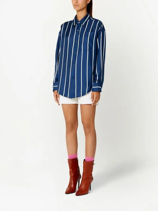 AMI Paris Striped Button-up Shirt