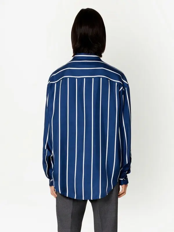 AMI Paris Striped Button-up Shirt