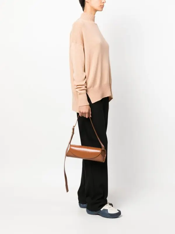 JIL SANDER Small Cannolo Shoulder Bag - Brown