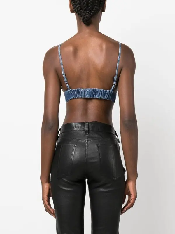 AGOLDE Triangle-cup Denim Crop Top