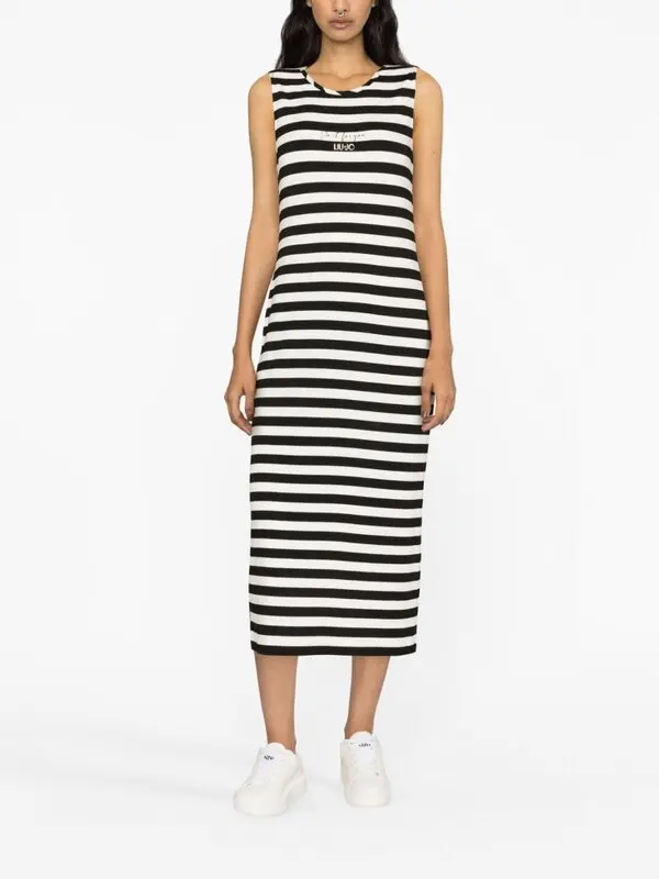 Liu Jo Striped Slogan-print Dress