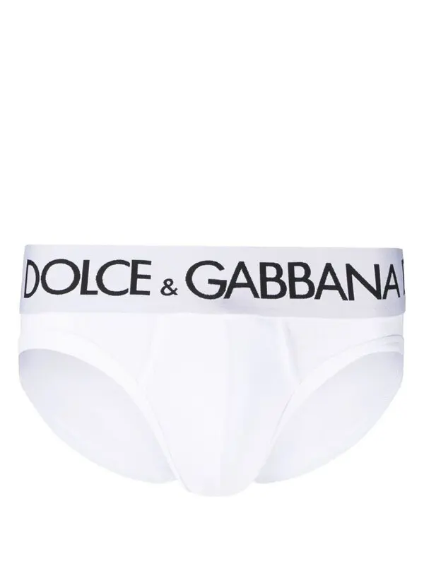 Dolce & Gabbana Logo-waistband Stretch Briefs - White