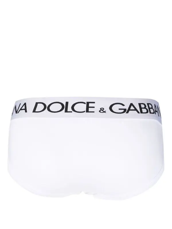 Dolce & Gabbana Logo-waistband Stretch Briefs - White