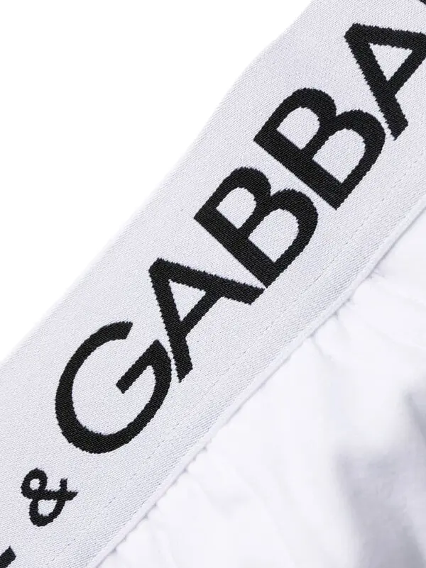 Dolce & Gabbana Logo-waistband Stretch Briefs - White