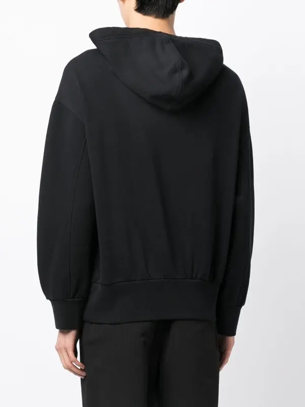 Neil Barrett Thunderbolt Print Cotton Hoodie - Black